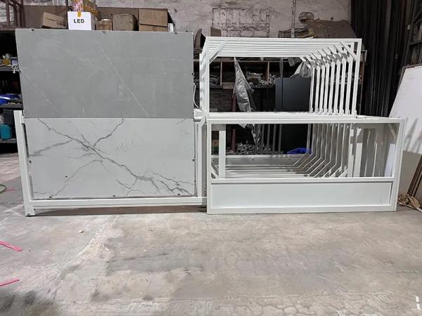 Quality 1200 X 1200mm Tile Display Stand Sliding Out Customizing LOGO Rotating Display for sale
