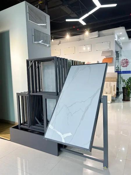 Quality 1200 X 1200mm Tile Display Stand Sliding Out Customizing LOGO Rotating Display for sale