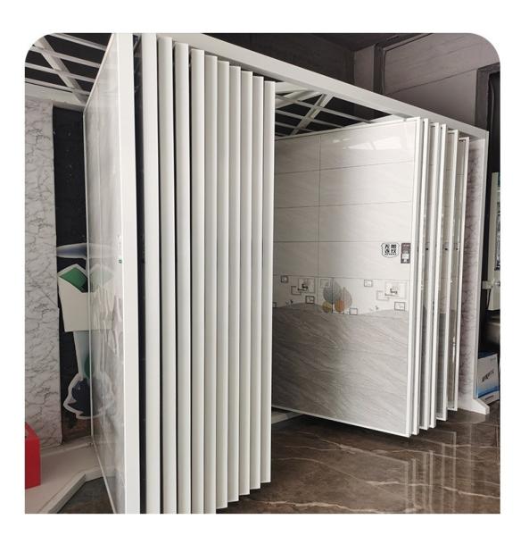 Quality Page Turning Stone Sample Display Rack Free Standing Metal Wing Ceramic Tile for sale