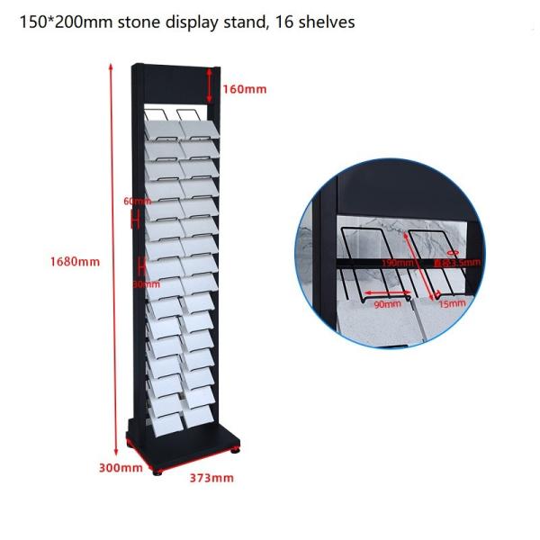 Quality Wire Shelf Stone Display Stand Floor Standing Quartz Stone Display Rack For for sale