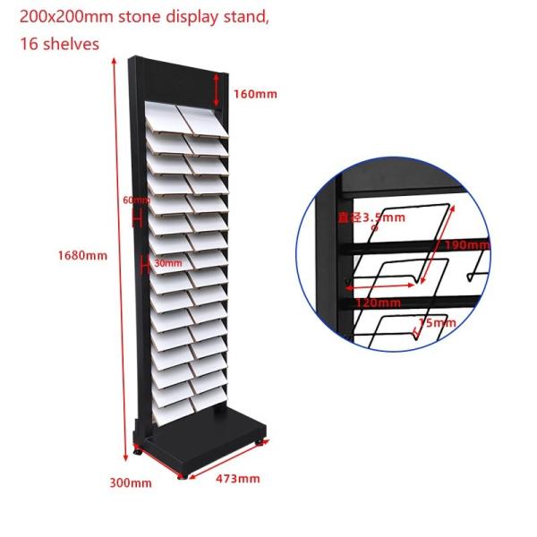 Quality Waterfall 200 X 200mm Stone Display Tower Wire Tray Tile Holder Stand For Marble for sale