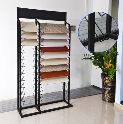 China 12 planken Metalen granit monsterscherm Rack Draadcombinatie Waterval tegel Marmeren display stands Te koop