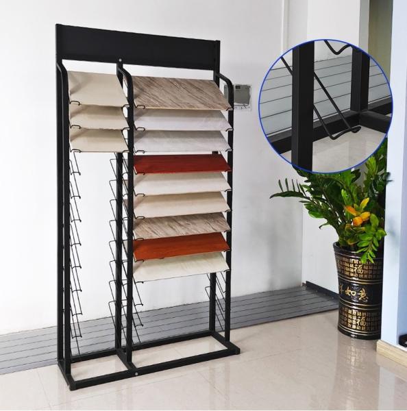 Quality 12 Shelves Metal Granite Sample Display Rack Wire Combination Waterfall Tile Marble Display Stands for sale