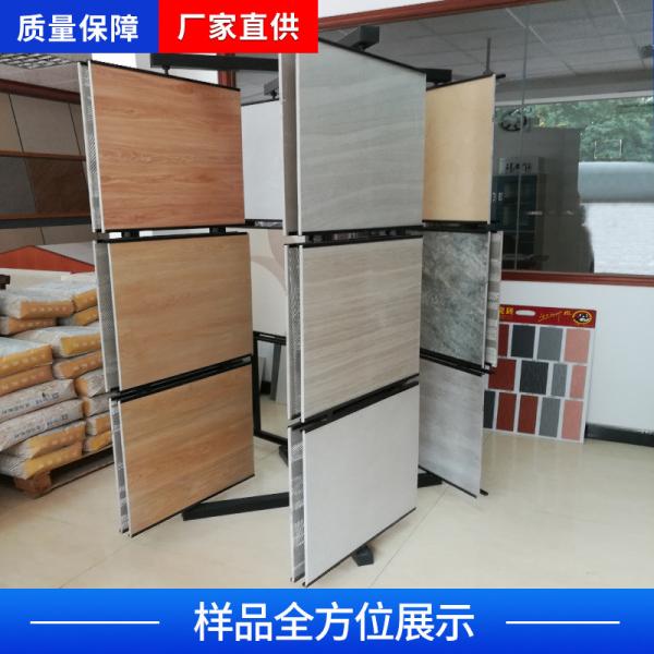 Quality Metal Floor Tile Display Rack Freestanding Rotating Tile Display Holder Matt for sale