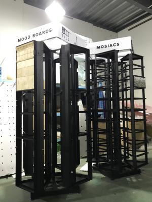 China Custom Stone Display Stand Acrylic LOGO 12 X 20in Rotating Tile Display Stand for sale
