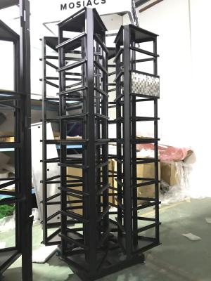 China Custom Stone Display Stand Acrylic LOGO 12 X 20in Rotating Tile Display Stand for sale