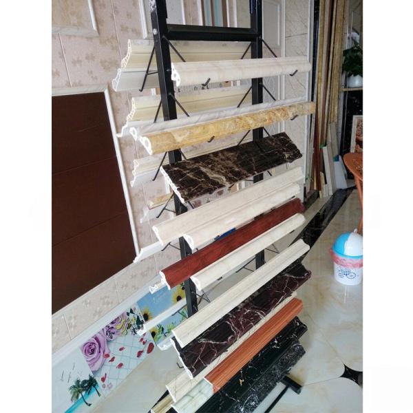 Quality Double Sided Tile Display Stand 1720mm Wooden Floor Display Rack For Showrooms for sale