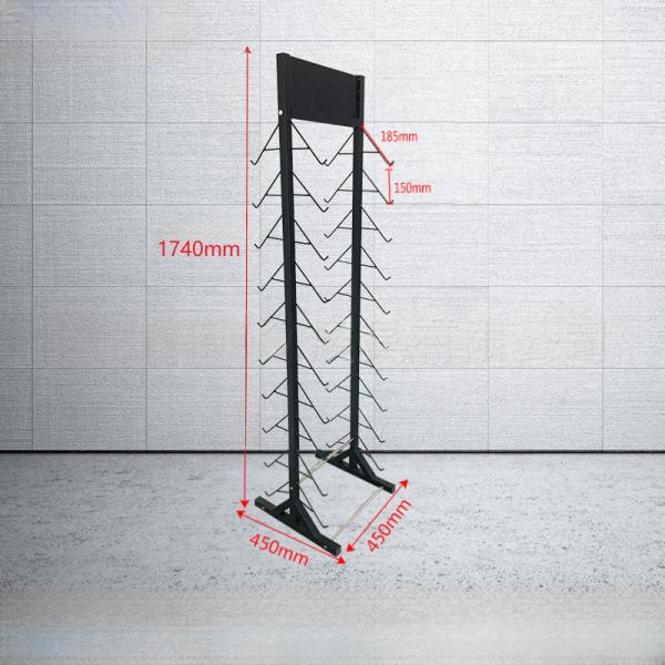 Quality Double Sided Tile Display Stand 1720mm Wooden Floor Display Rack For Showrooms for sale