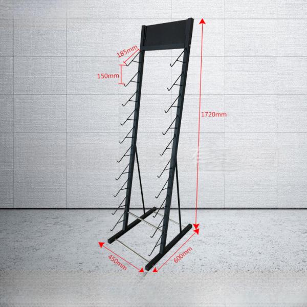 Quality Double Sided Tile Display Stand 1720mm Wooden Floor Display Rack For Showrooms for sale