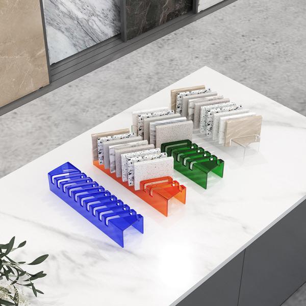 Quality Tabletop Acrylic Stone Display Stand Tile Display Stand Rack Plate Organizer 10 for sale