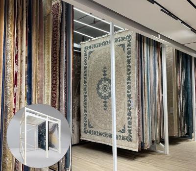 Cina Push Pull Sliding Metal Display Stand Showroom Carpet Sample Display Rack in vendita