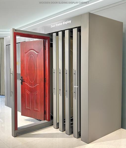 Quality 2545mm Display Cabinet Stand Customized Powder Coated Door Frame Display for sale