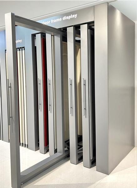 Quality 2545mm Display Cabinet Stand Customized Powder Coated Door Frame Display for sale