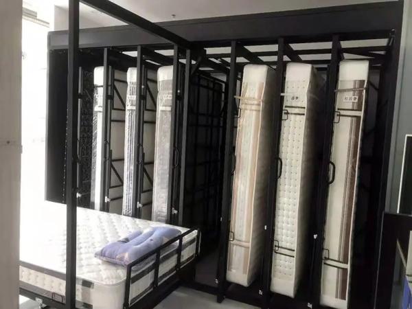 Quality Pulling Out Metal Wire Display Racks 250mm Large Mattress Display Stand for sale