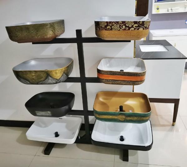 Quality Simple Metal Display Stands Bathroom Water Sink Washing Hand Basin Metal Display for sale