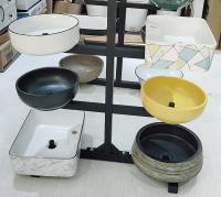 Quality Simple Metal Display Stands Bathroom Water Sink Washing Hand Basin Metal Display for sale