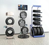 Quality Custom Silksreen Logo Metal Display Stands Trade Show Tire Storage Rack for sale