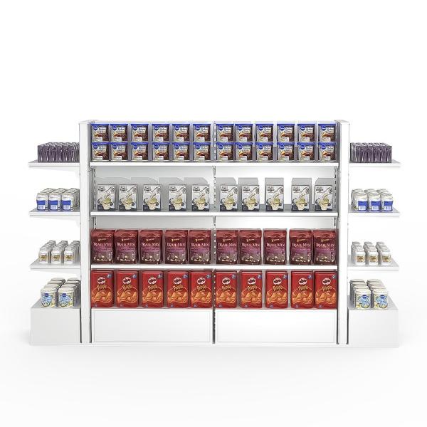 Quality Custom Lozier Island Metal Display Rack Retail Gondola Shelving Units For Snacks for sale