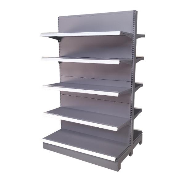 Quality Double Sided Metal Display Rack Gondola Retail Shelving 1900mm With Pegboard for sale