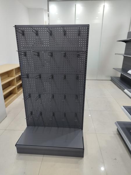Quality Double Sided Metal Display Rack Gondola Retail Shelving 1900mm With Pegboard for sale