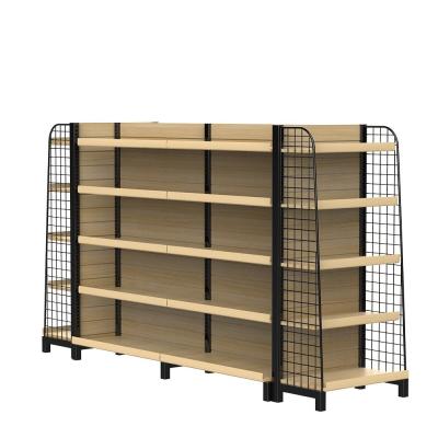 China Wooden 1800mm Gondola Shelving Stand Display Rack Supermarket Gondola Shelves for sale