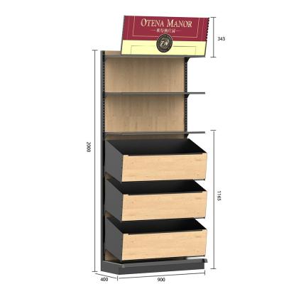 China Red Wine Bottle Wooden Display Stands 2000mm Wooden Wine Shelf For Liquor for sale