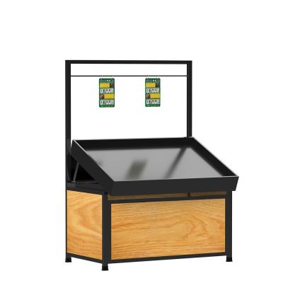 China Fruits Vegetables Wooden Display Stands 1650mm Supermarket Wood Risers For Display for sale