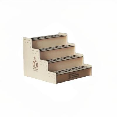 China Custom MDF Wooden Display Stands 500mm Essential Oils Countertop Display Rack for sale