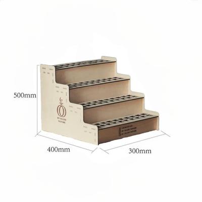 China Custom MDF Wooden Display Stands 500mm Essential Oils Countertop Display Rack for sale