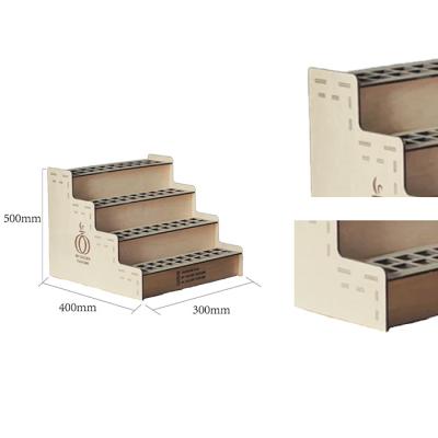China Custom MDF Wooden Display Stands 500mm Essential Oils Countertop Display Rack for sale