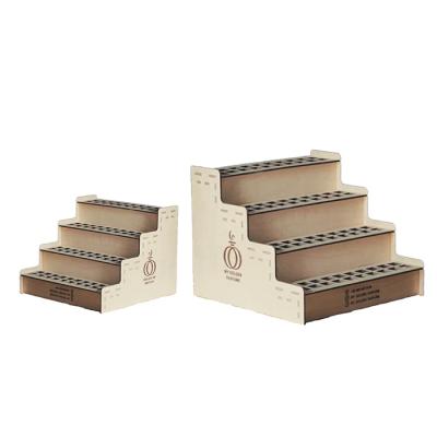 China Custom MDF Wooden Display Stands 500mm Essential Oils Countertop Display Rack for sale