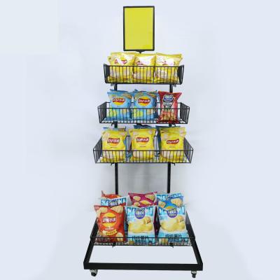 Cina Fornaciari Snack Rack di stoccaggio di filo di ferro Metallo Rack di filo di ferro con ruote di alluminio ferro in vendita