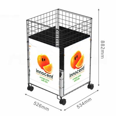 China 882mm Metal Wire Display Racks Uv Printing Metal Wire Display Stands With Casters for sale