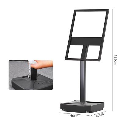 Cina Tenitore di cartelloni per pavimenti in metallo a prova di vento interno 125cm Stand di posteri a pavimento in vendita