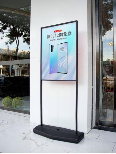 Quality Outdoor Metal Display Poster Stand Floor Standing Sign Holder With Watering for sale