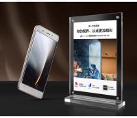 Quality T Style 200mm Metal Poster Stand Acrylic Magnetic Countertop Sign Holder for sale