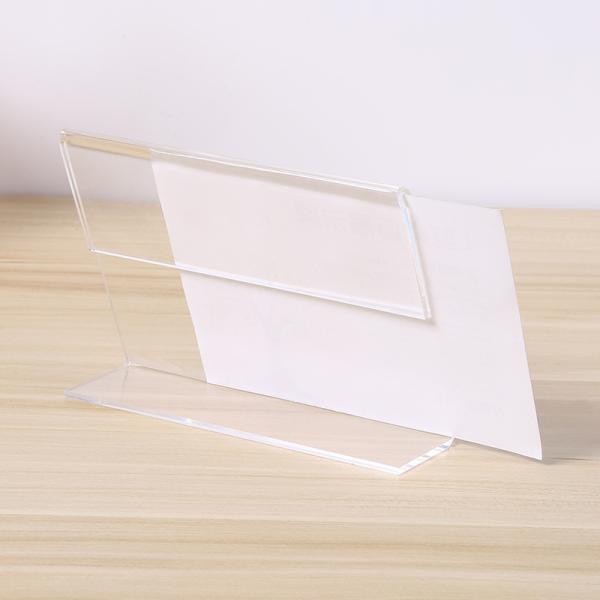 Quality L Style Retail Poster Display Rack 2.5mm Transparent Back Retail Sign Holders for sale