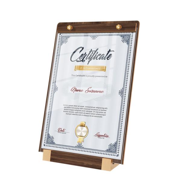 Quality Slanted Wooden Countertop Retail Display Racks A4 A5 A6 Collapsible Signage for sale