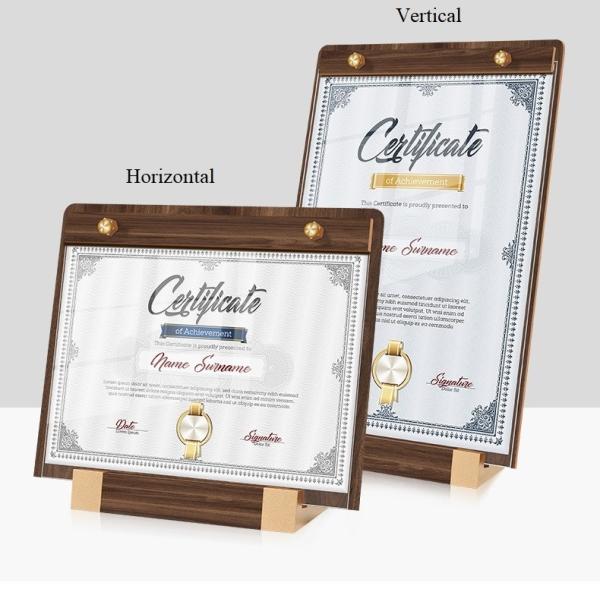 Quality Slanted Wooden Countertop Retail Display Racks A4 A5 A6 Collapsible Signage for sale