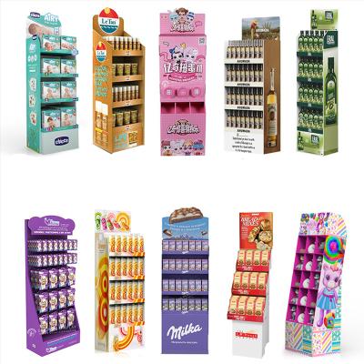 China Gloss Custom Display Stands Racks Lamination Retail Store Floor Display Racks For Promotion for sale