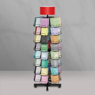 China Drehbare Gesichtsmasken-Display-Rack 6 Gesichter vertikale Metalldraht Weihnachtspostkarten-Display-Stände zu verkaufen