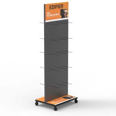 Cina Display per cuffie a cartone metallico a lato singolo con ganci per accessori in vendita