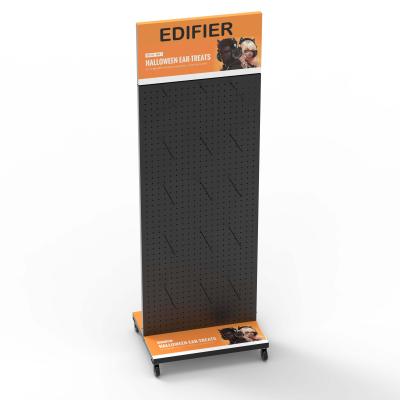 Cina Display per cuffie a cartone metallico a lato singolo con ganci per accessori in vendita