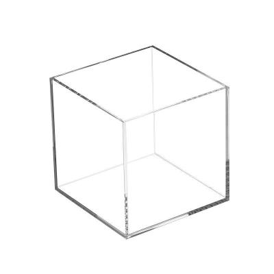China 100*100*100mm Transparent Acrylic Square Five-Sided Storage Box for Desktop Organization for sale