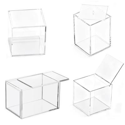 China Custom Made Countertop Acrylic Display Case Small Acrylic Box with Lid For Jewelry Storage Contanier for sale