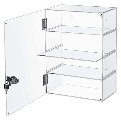 China Acrylic Display Case with Lock Key Clear Showcase Display Cabinet Storage Box/Bins for Figures Lego for sale