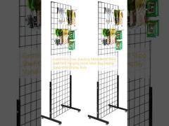 Aangepaste Zwarte Metalen Draad Displayrekken Hangende Haak Metalen Rooster Displayrek