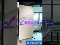 Espositore mobile per piastrelle di grandi dimensioni, in metallo a doppia faccia, per lastre di granito