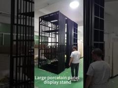 Custom Large Metal Porcelain Panel Rolling-out Tile Display Stand for 3200*1500mm Slab