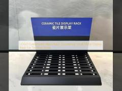 LOGO Customized 36pcs Black Countertop Small Metal Display Rack For Tile And Stone